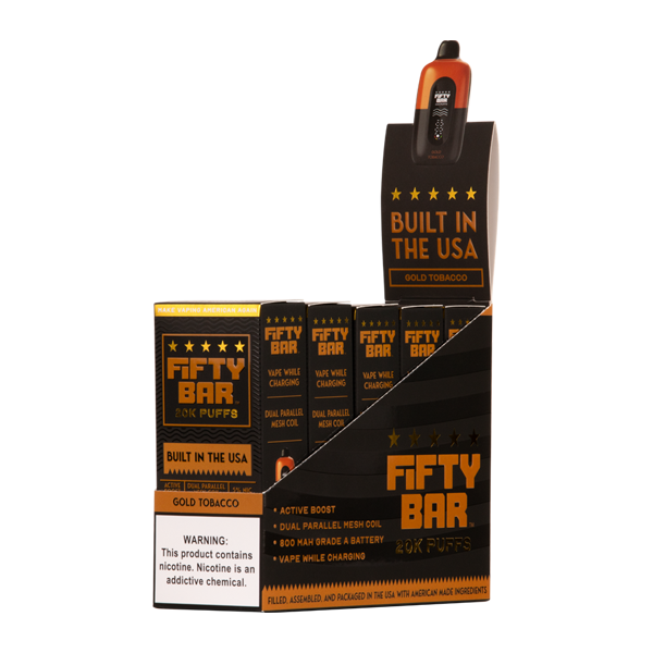 Golden Tobacco Fifty Bar 20K Vape – Mi-One Brands