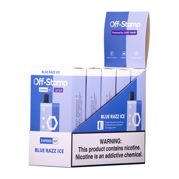 Blue Razz Ice OFF STAMP SW9000 Vape Kit – Mi-One Brands