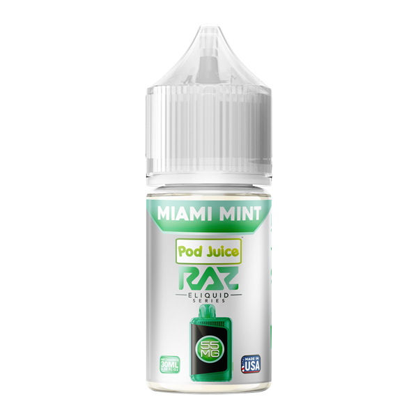 Miami Mint RAZ X Pod Juice Nic Salt Vape Juice – Mi-One Brands