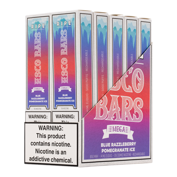 Blue Razzleberry Pomegranate Ice Esco Bar Mega Vape – Mi-One Brands